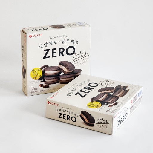 MISO_SELECT 韓國代購🇰🇷 LOTTE 樂天 ZERO 無糖低卡巧克力派 171g, 12入/盒 | 蝦皮購物
