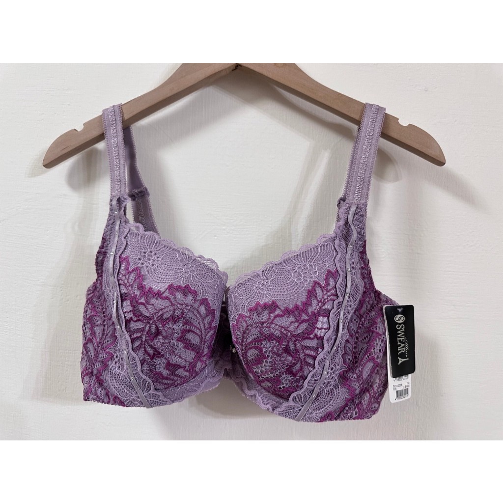 思薇爾 SWEAR 內衣 大尺碼 百貨專櫃 零碼 特惠 超美 D75 紫色 鑽 蕾絲內衣 75D | 蝦皮購物
