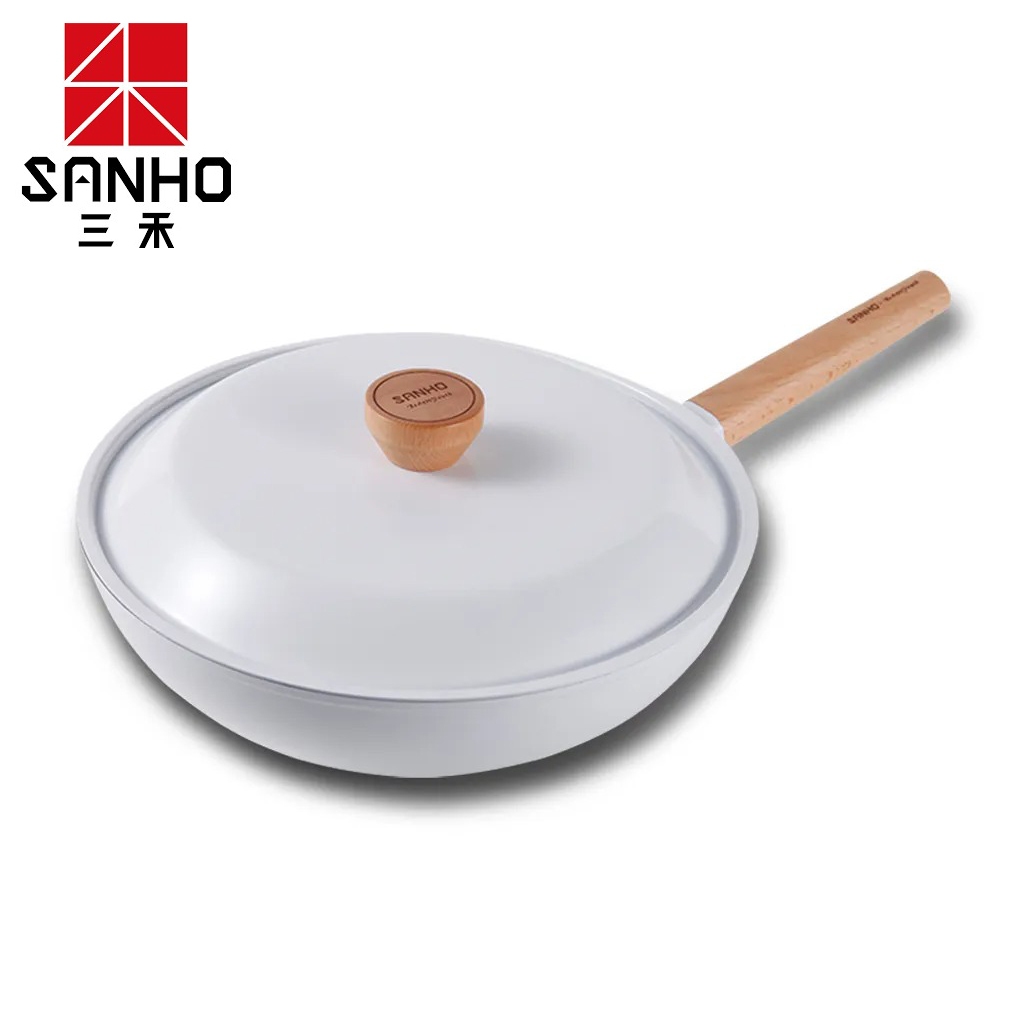 SANHO 三禾 Beautyou 30cm小清新不沾炒鍋 LC30E1 極簡白 | 蝦皮購物