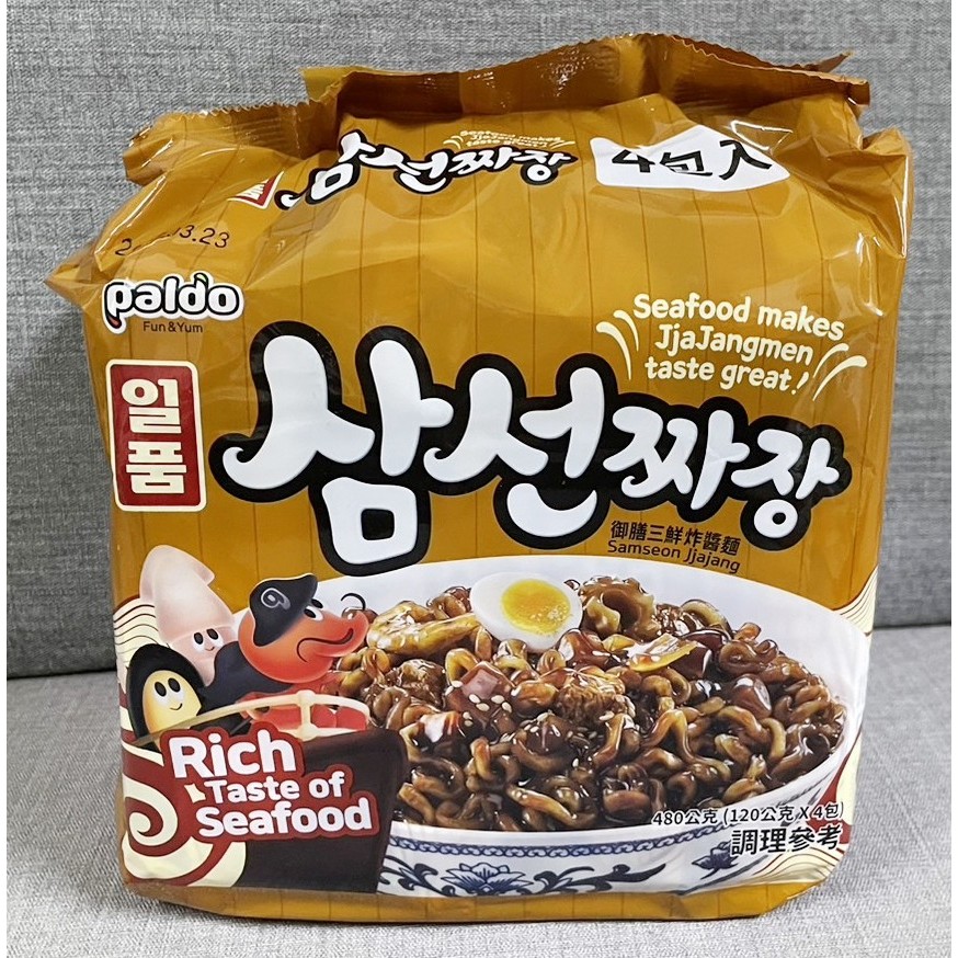 韓國PALDO 八道-御膳三鮮炸醬麵480g/袋 (120G*4入) | 蝦皮購物