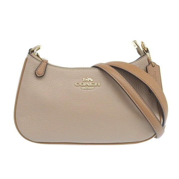 台灣現貨 全新正品 COACH CA173 Teri Bag 灰褐棕白混色皮革 麻將包 肩背包 斜背包 | 蝦皮購物