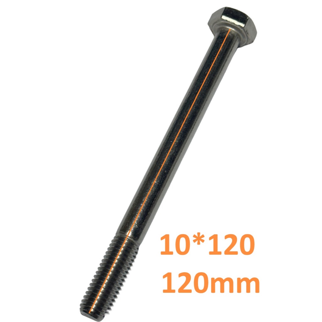 白鐵 不銹鋼 外六角 M10*12~120 白鐵外六角螺絲 牙規1.5 扳扳手17號 一支 | 蝦皮購物