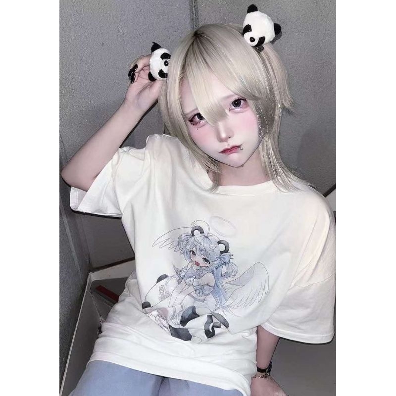 預購 ililil 地雷系 量產型 亞文化 熊貓印花t恤 日單 | 蝦皮購物