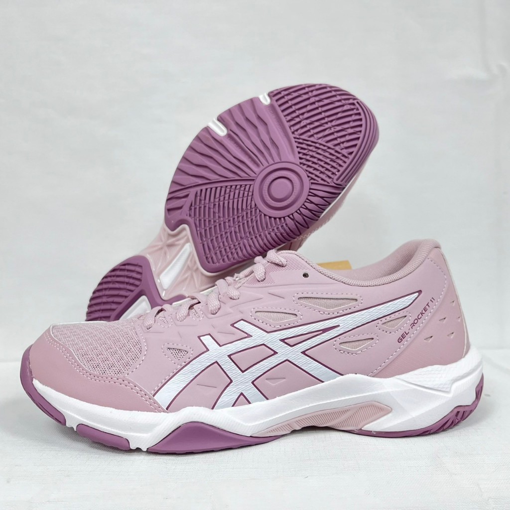 【大自在】 Asics 亞瑟士 女排羽球鞋 GEL-ROCKET 11 穩定性佳 吸震 粉紫1072A093-700 | 蝦皮購物