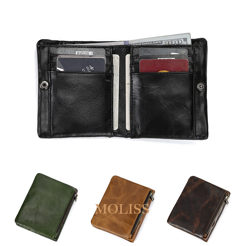 MOLISS｜5color RFID 諾伊防盜刷真皮中夾 拉鍊零錢包 隨性抓紋 多卡層 零錢包 中夾 錢包 皮夾 財布 | 蝦皮購物