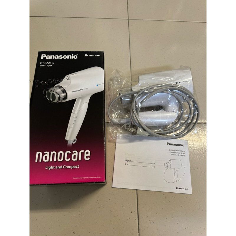 [極新二手]國際牌Panasonic EH-NA27奈米水離子吹風機 白色 | 蝦皮購物