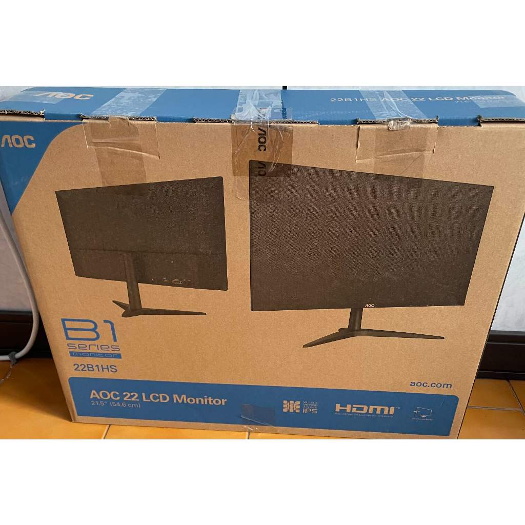 AOC 22B1HS 22吋螢幕 功能正常 HDMI VGA線全新 所有配件含外箱均有 | 蝦皮購物