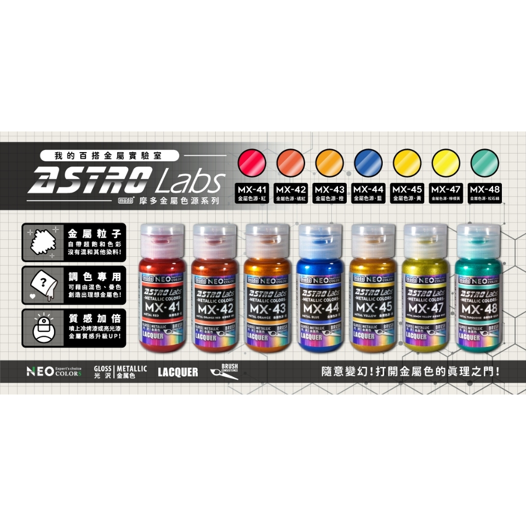 [VM模玩] 現貨 modo 摩多製漆 NEO-MX系列金屬色模型漆 金屬色MX41 42 43 44 45 47 48 | 蝦皮購物