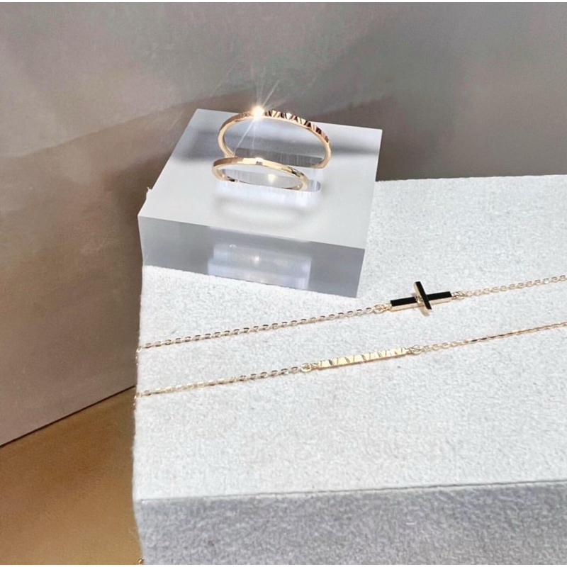 日系品牌ete 閃耀切割線戒 K18 日本製 日本戒圍7 | 蝦皮購物