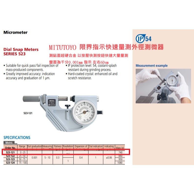 日本三豐MITUTOYO 523-121原廠限界指示快速大量量測外徑千分測微器 | 蝦皮購物