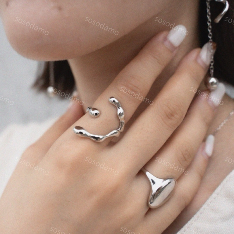 【金色24H出貨】出口日本 S925純銀 小眾設計感不規則線條戒指 日牌飾品 配飾 銀飾 | 蝦皮購物