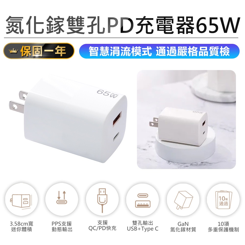 【KINYO 氮化鎵雙孔PD充電器65W PDCB-165】充電器 PD快充頭 氮化鎵充電頭 快速充電器 豆腐頭 充電頭 | 蝦皮購物