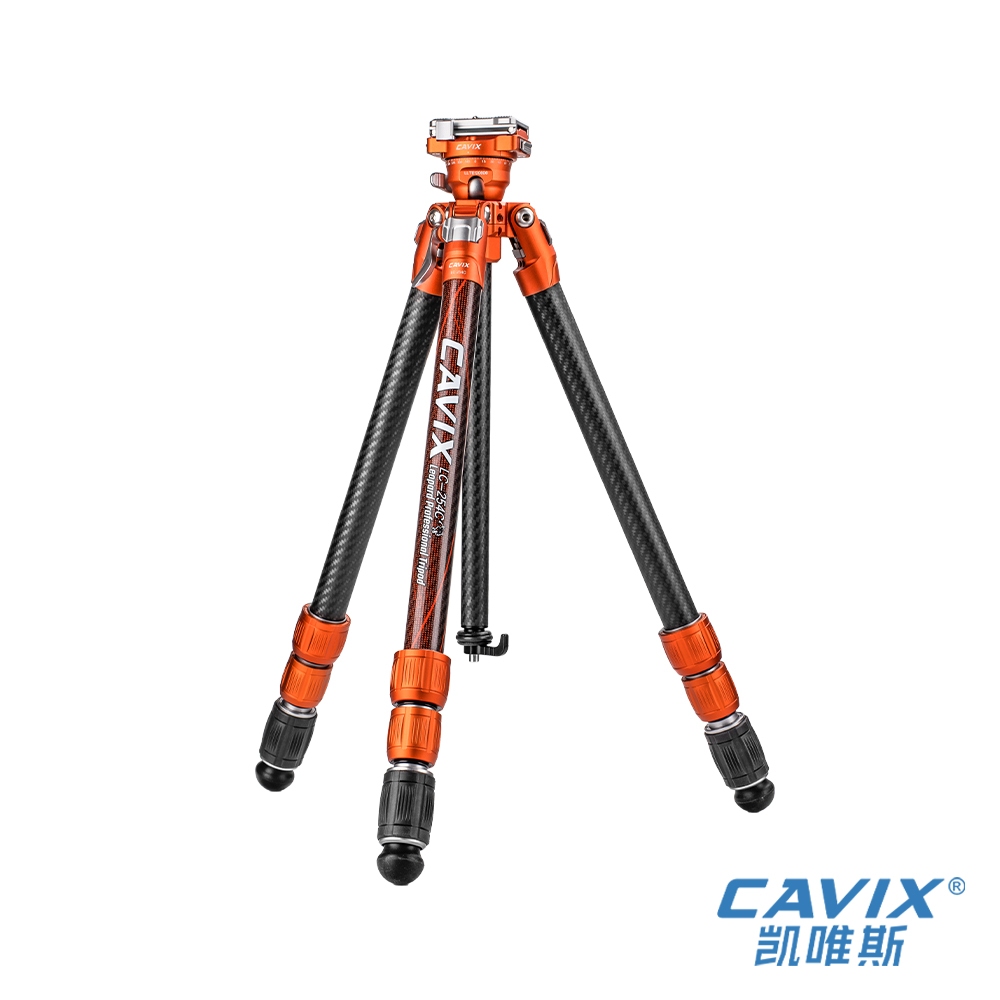 CAVIX LC-254C 閃電豹快控碳纖維腳架套組(橘色)//免運 | 蝦皮購物