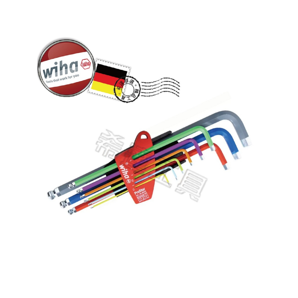 *希達工具* 德國 Wiha 9支組 彩虹 長L型 六角扳手 L型 六角 球頭扳手 SB 369 S9F Prosta | 蝦皮購物