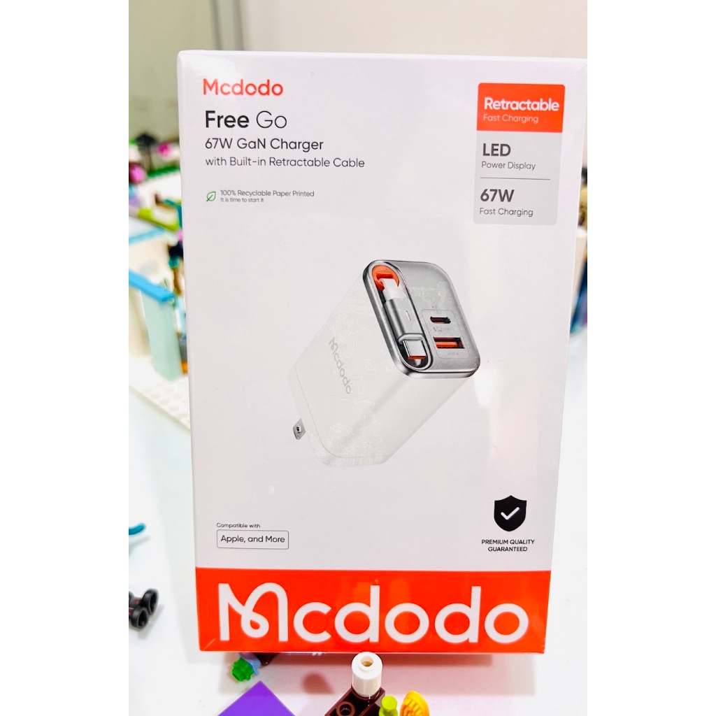 [全新正品] 麥多多 Mcdodo 最新款 67W (白色) 自帶伸縮線充電器 氮化鎵 iPhone 耳機 筆電 手錶 | 蝦皮購物