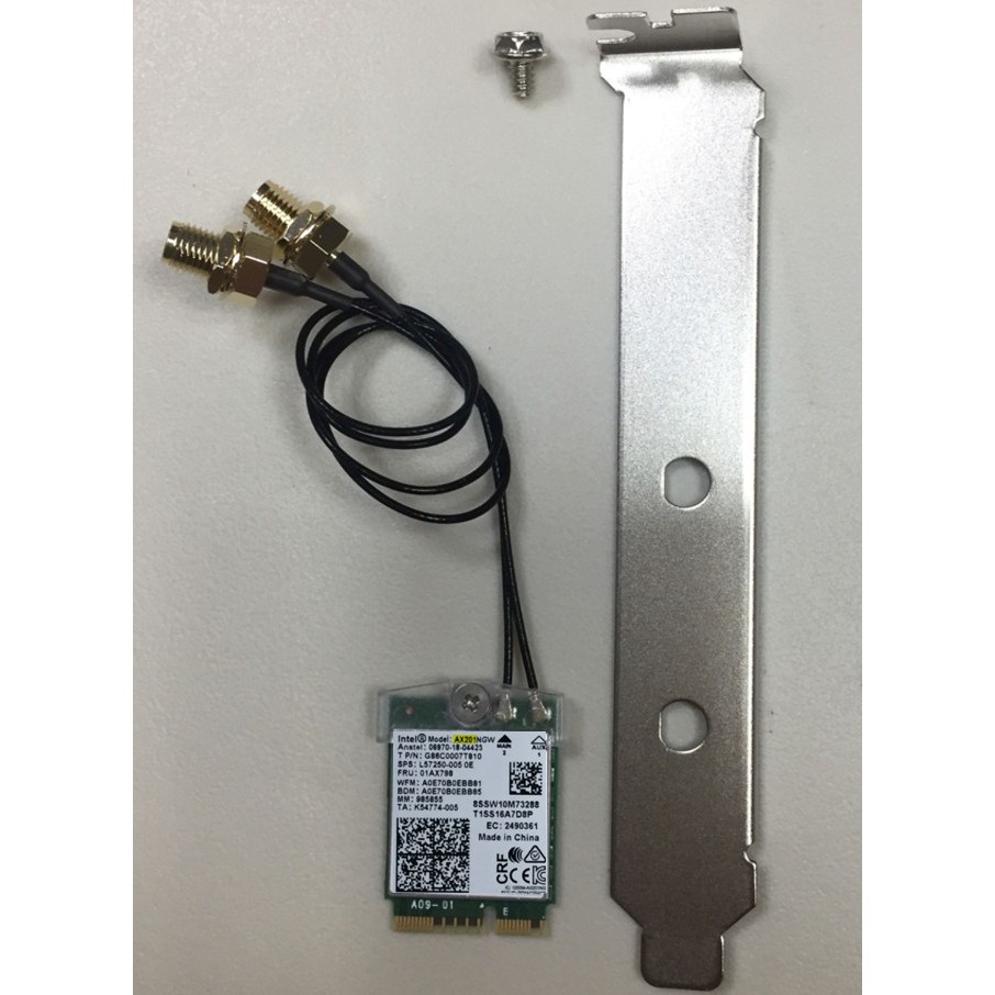 (CNVio2型) AX201 M.2雙頻無線網卡(wifi-6+藍芽5.2)+(長擋板+線材2條)+壓板.天線另售 | 蝦皮購物