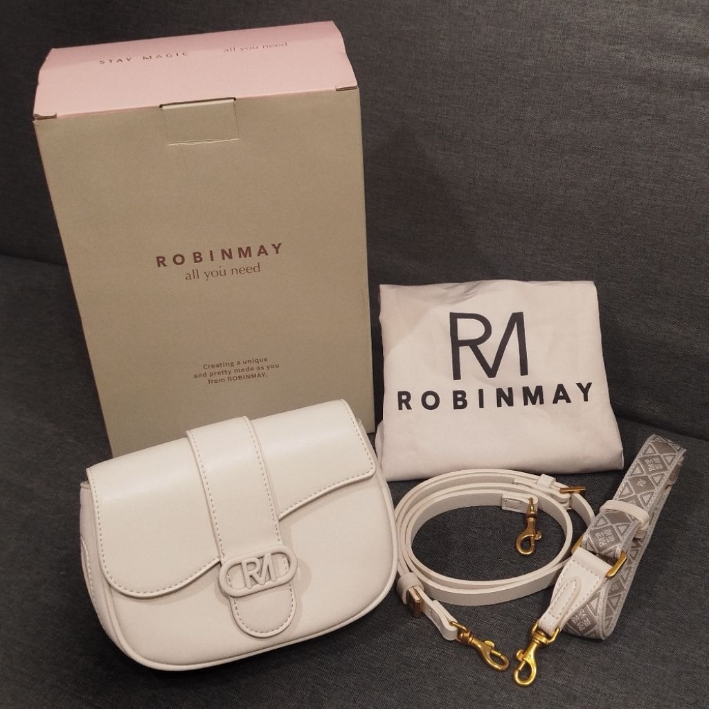 RM ROBINMAY 專櫃 赫本軌跡斜背包 白 | 蝦皮購物