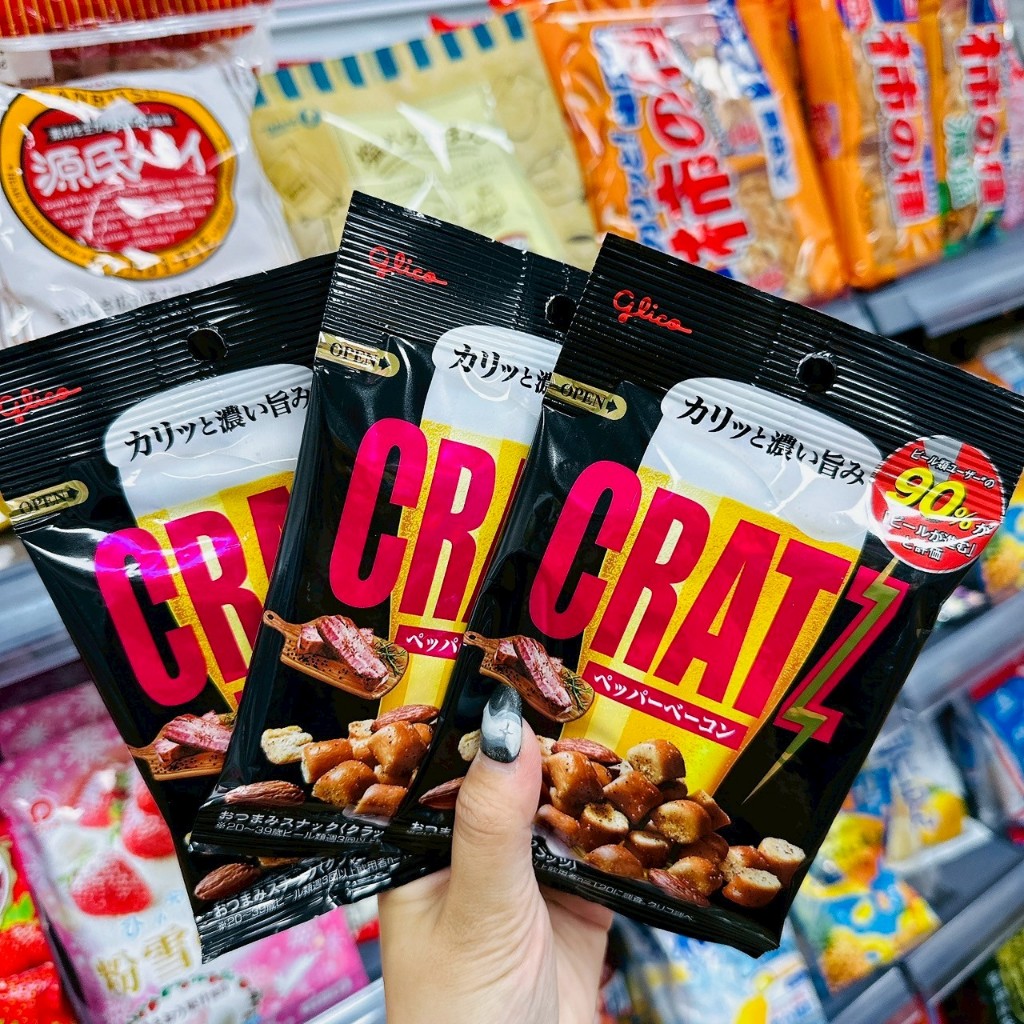 格力高 Glico 固力果 CRATZ 卡滋脆餅 黑胡椒培根 毛豆 餅乾 | 蝦皮購物