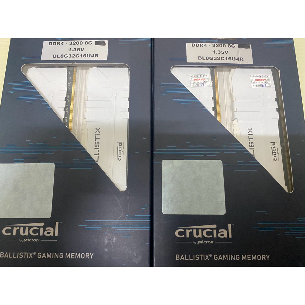 美光Crucial Ballistix D4 3200/16G(8G*2)雙通道 超頻記憶體(白色) | 蝦皮購物