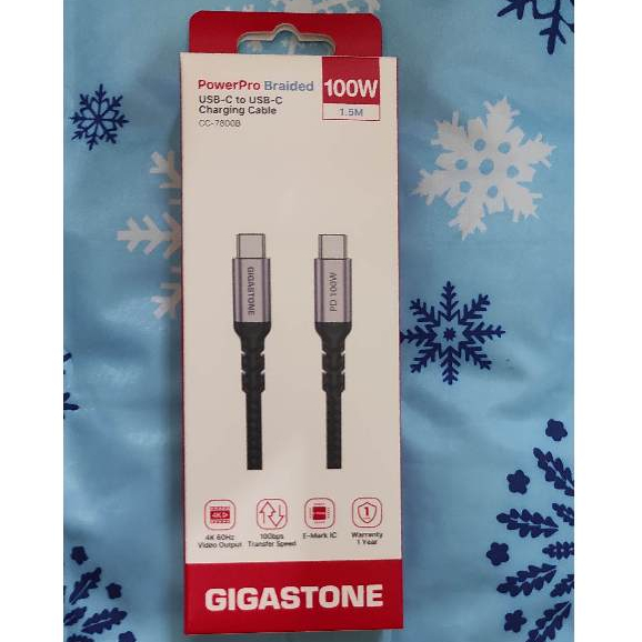 全新 GIGASTONE CC-7800B 100W USB-C to USB-C Gen2 充電傳輸線 充電線 傳輸線 | 蝦皮購物