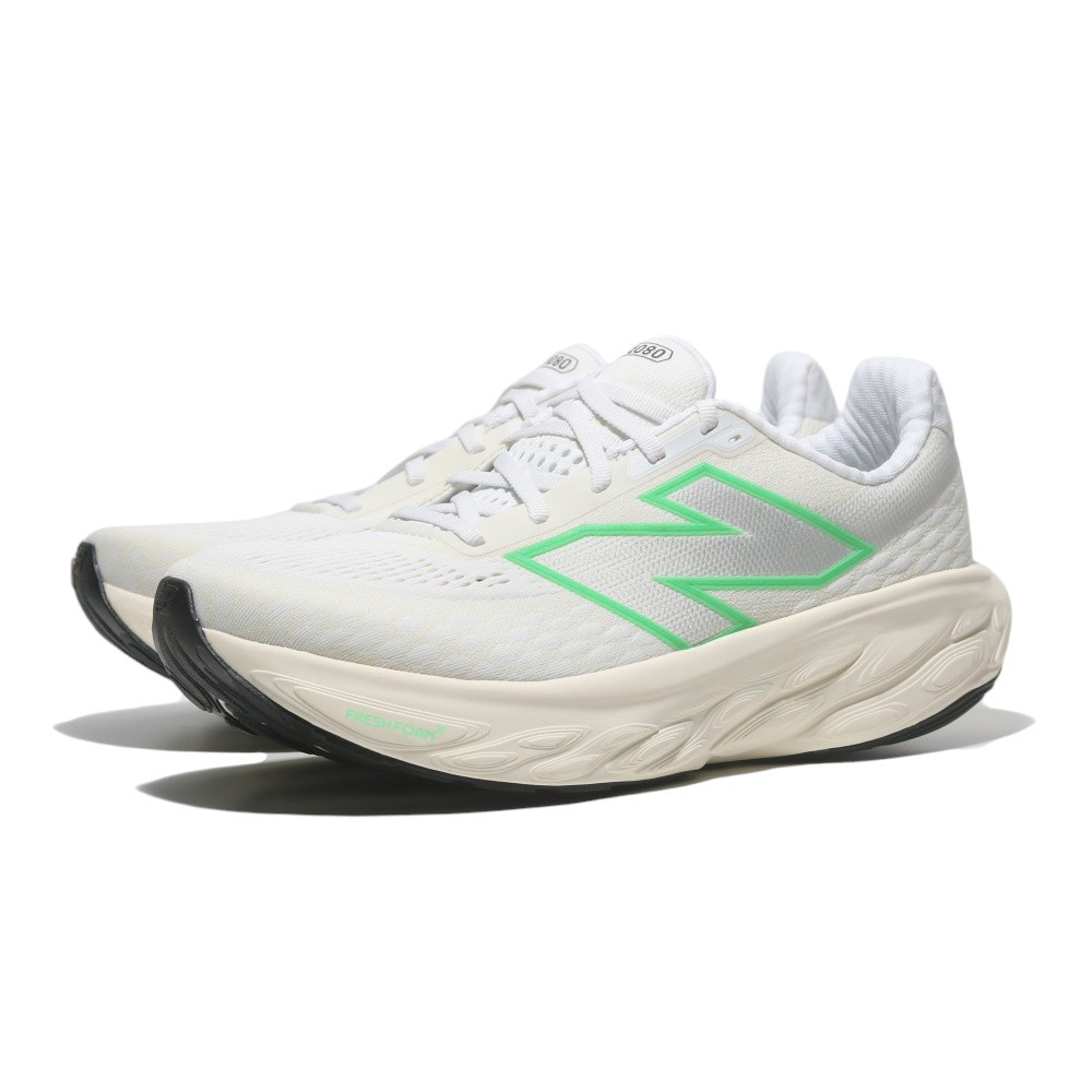 NEW BALANCE 慢跑鞋 NB 1080 白 螢光綠 2E寬楦 男 M108014E | 蝦皮購物