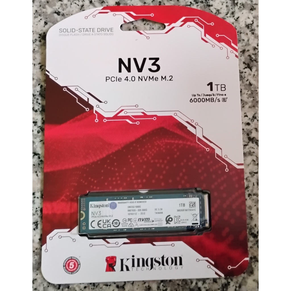 含稅價 Kingston 金士頓 NV3 1TB 1T M.2 2280 NVMe SSD 固態硬碟 | 蝦皮購物