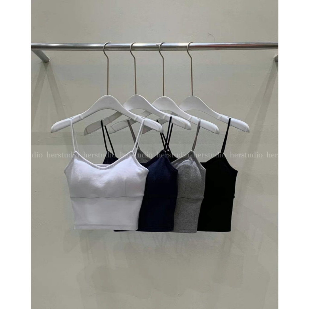 🔥黑現 HERStudio韓國代購 U領短版bra背心(4col) | 蝦皮購物