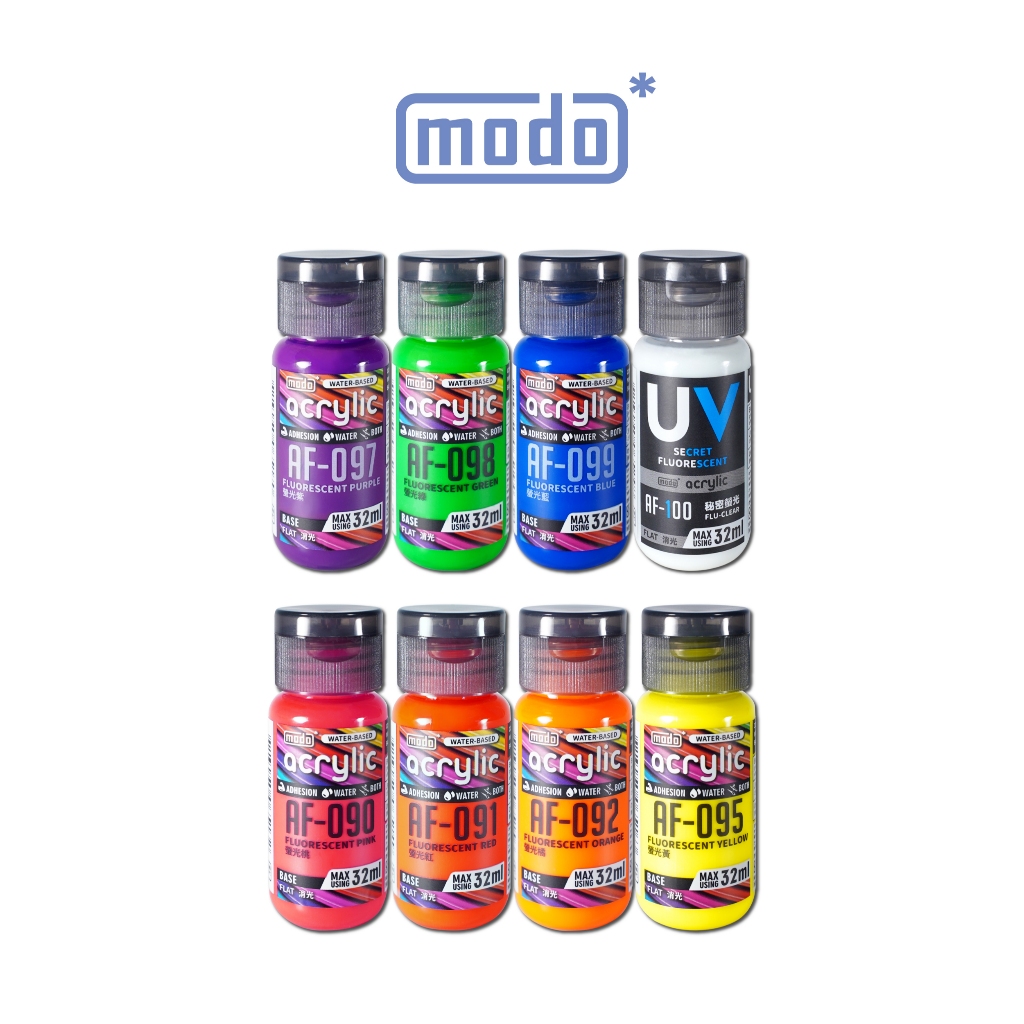 【modo摩多製造所】二代新水漆 AF消光 螢光色套組 32ML/模型漆/水漆｜官方賣場 | 蝦皮購物