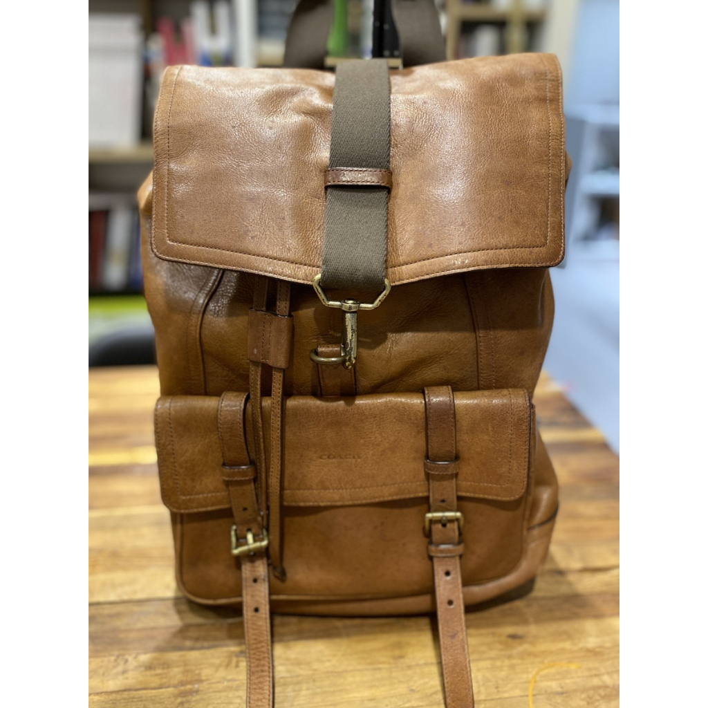 Coach Bleecker Backpack Brown Leather / 棕色牛皮後背包 | 蝦皮購物
