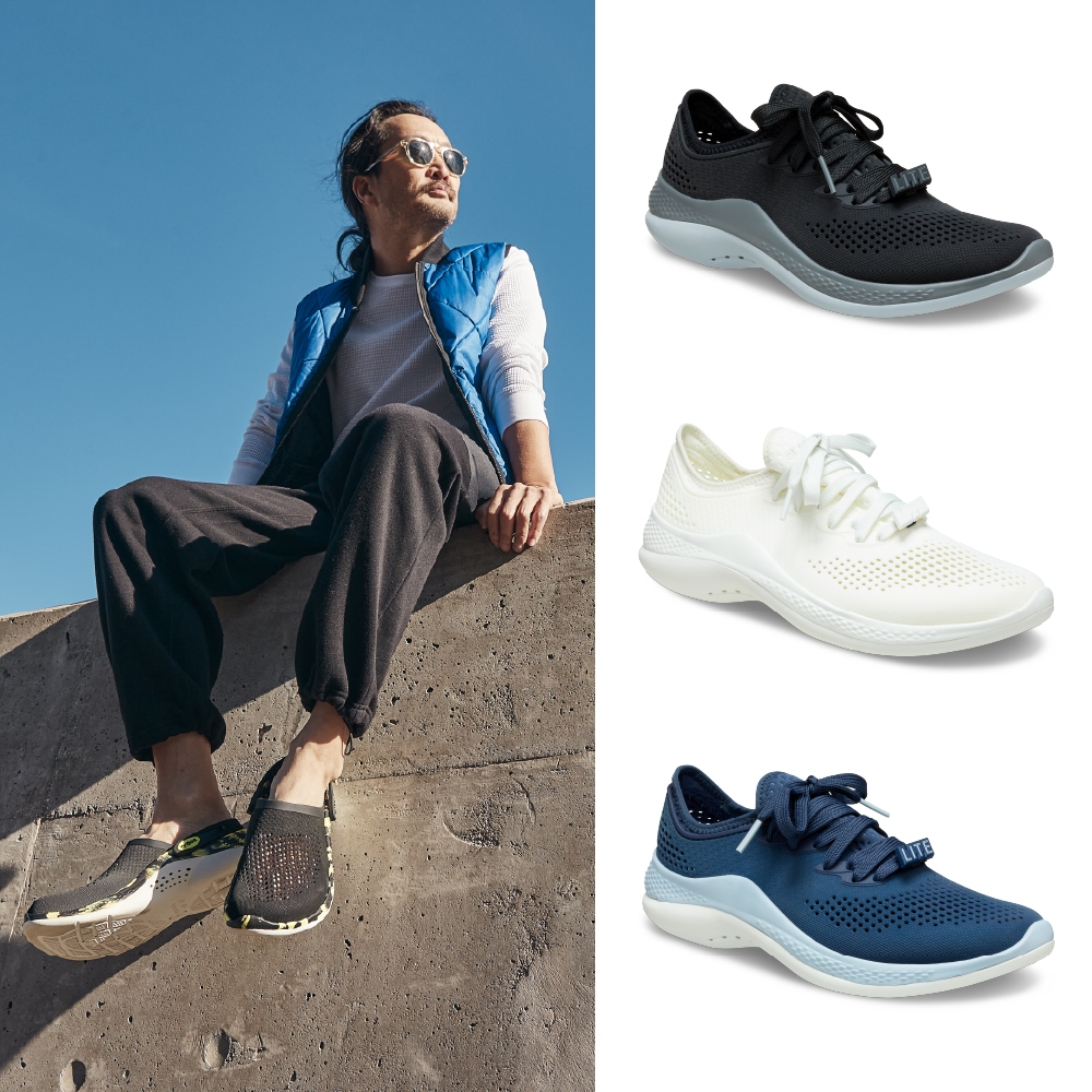 Crocs 女士LiteRide360徒步繫帶鞋-黑/灰色-206705-0DD_洞洞鞋 | 蝦皮購物
