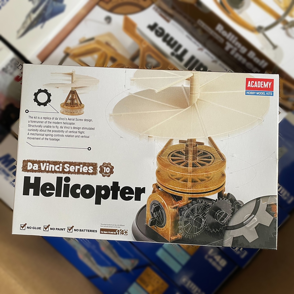 Academy 達文西 直升機 愛德美組裝模型 Da Vinci Helicopter 機械教育益智玩具 18159 | 蝦皮購物