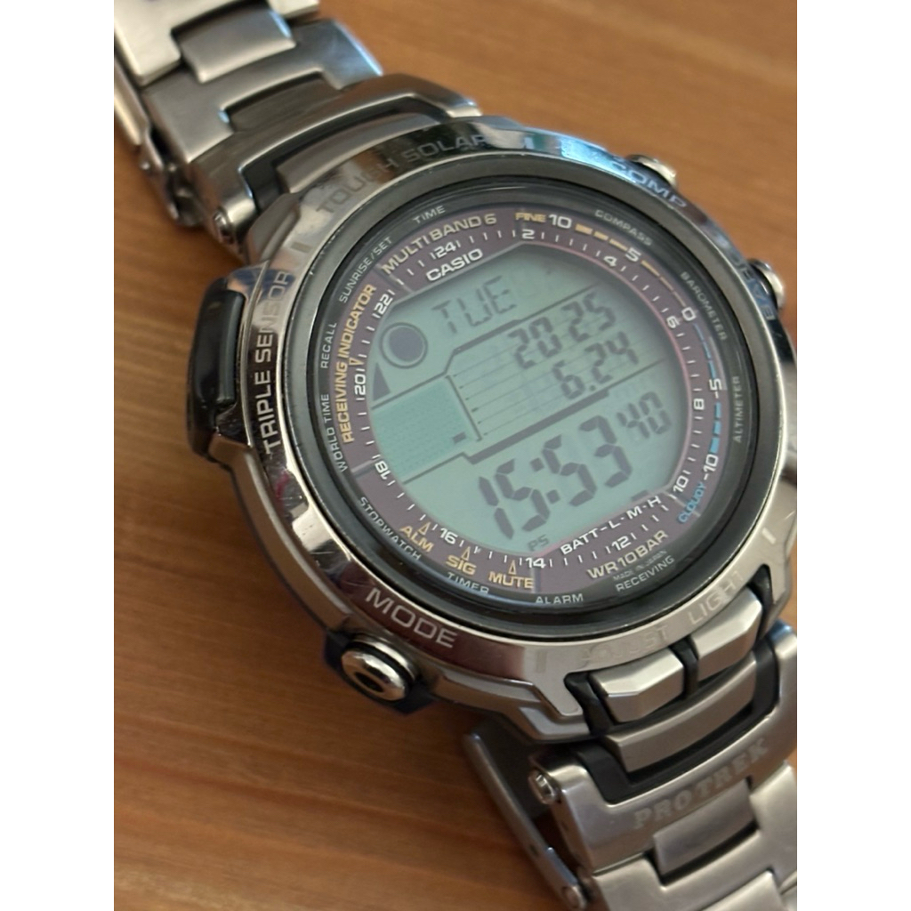 二手CASIO Protrek卡西歐Protrek PRX-2000T內裝改prw-2500 羅盤,高度,氣壓,月相潮汐 | 蝦皮購物