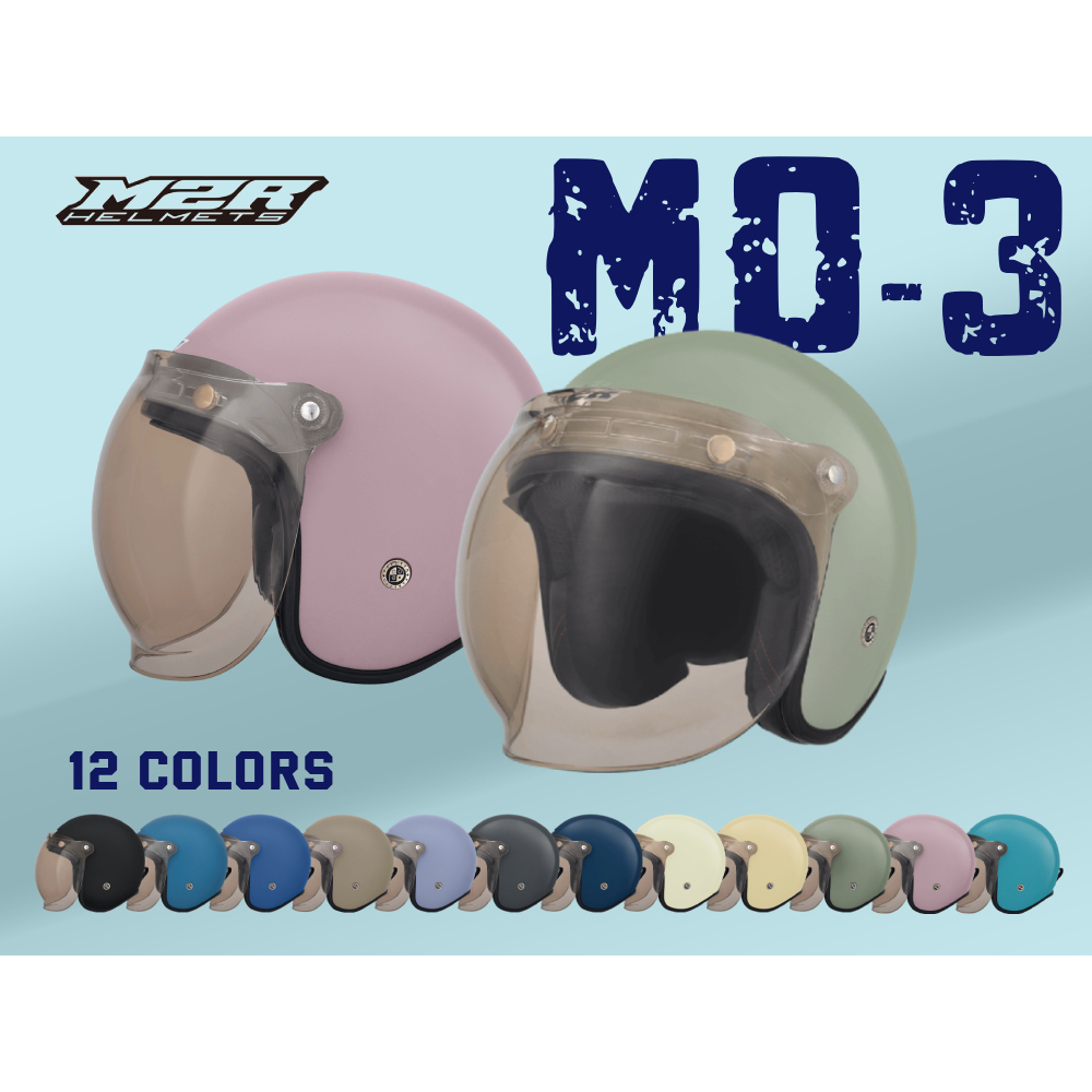 【上頂安全帽】 M2R MO-3 復古安全帽 泡泡鏡 內墨片 五件內襯可拆洗 MO3 多色可選 | 蝦皮購物
