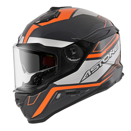 ∥益發安全帽_建國∥ASTONE MX800 BF9 黑銀/橘 複合式全罩 雙鏡片輕量 全罩 安全帽 | 蝦皮購物
