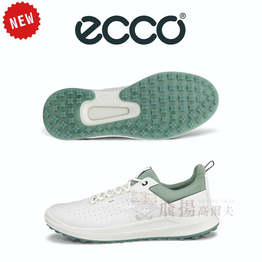 【飛揚高爾夫】ecco 男鞋(無釘) CORE #100824-61202 ,白/橄欖綠 | 蝦皮購物