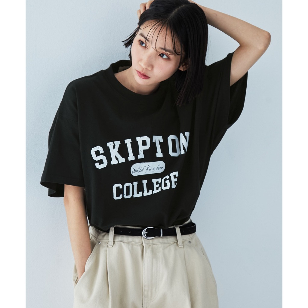 MSJP｜日本 • MONO-MART • 復古學院風標誌印花T 短袖上衣 SKIPTON 黑白各一 ღ | 蝦皮購物