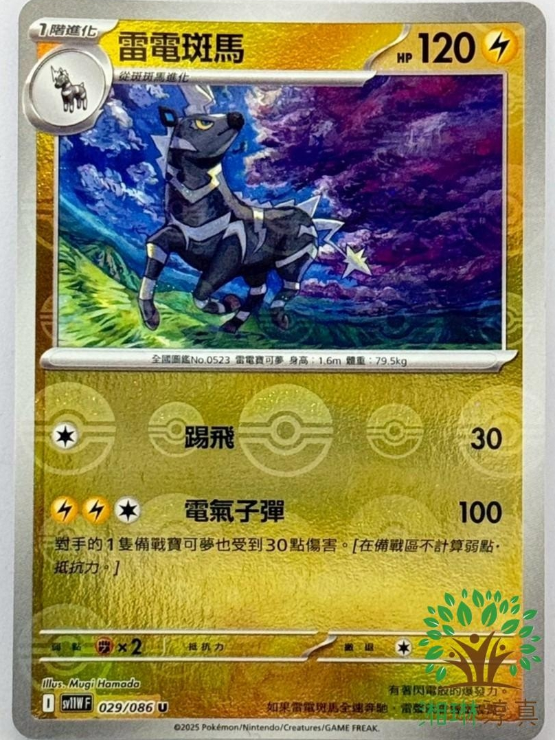 【湘琳淳真】寶可夢 PTCG 雷電斑馬 SV11W 029 精靈 球閃 閃卡 純白閃焰 中文 正版 卡牌 | 蝦皮購物