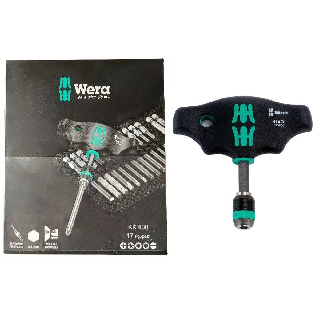 瘋狂買 Wera KK-400 T型快脫起子手柄17件組+帆布包+十字米字梅花內六角一字Bits 416R單把手 特價 | 蝦皮購物