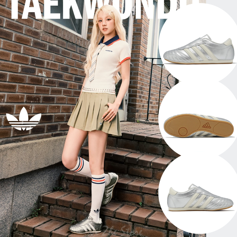 【吉喆】現貨 adidas Taekwondo 女款 金屬銀 薄底 無鞋帶 宋雨琦 同款 休閒鞋 跆拳道鞋 JS4023 | 蝦皮購物