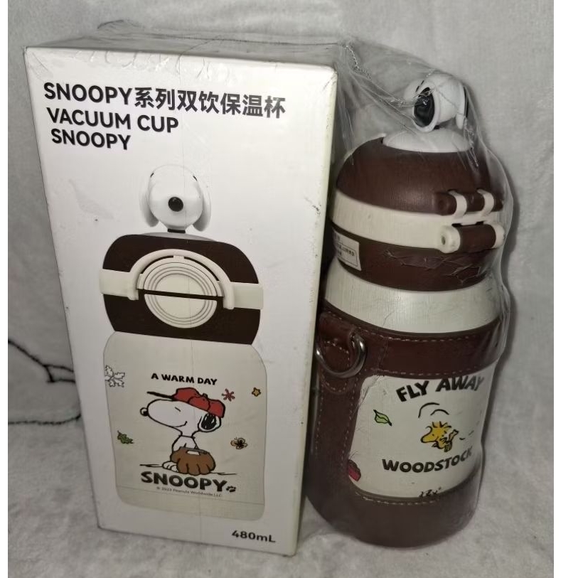 全新 正版 SNOOPY史奴比雙飲保溫杯(480ml) | 蝦皮購物