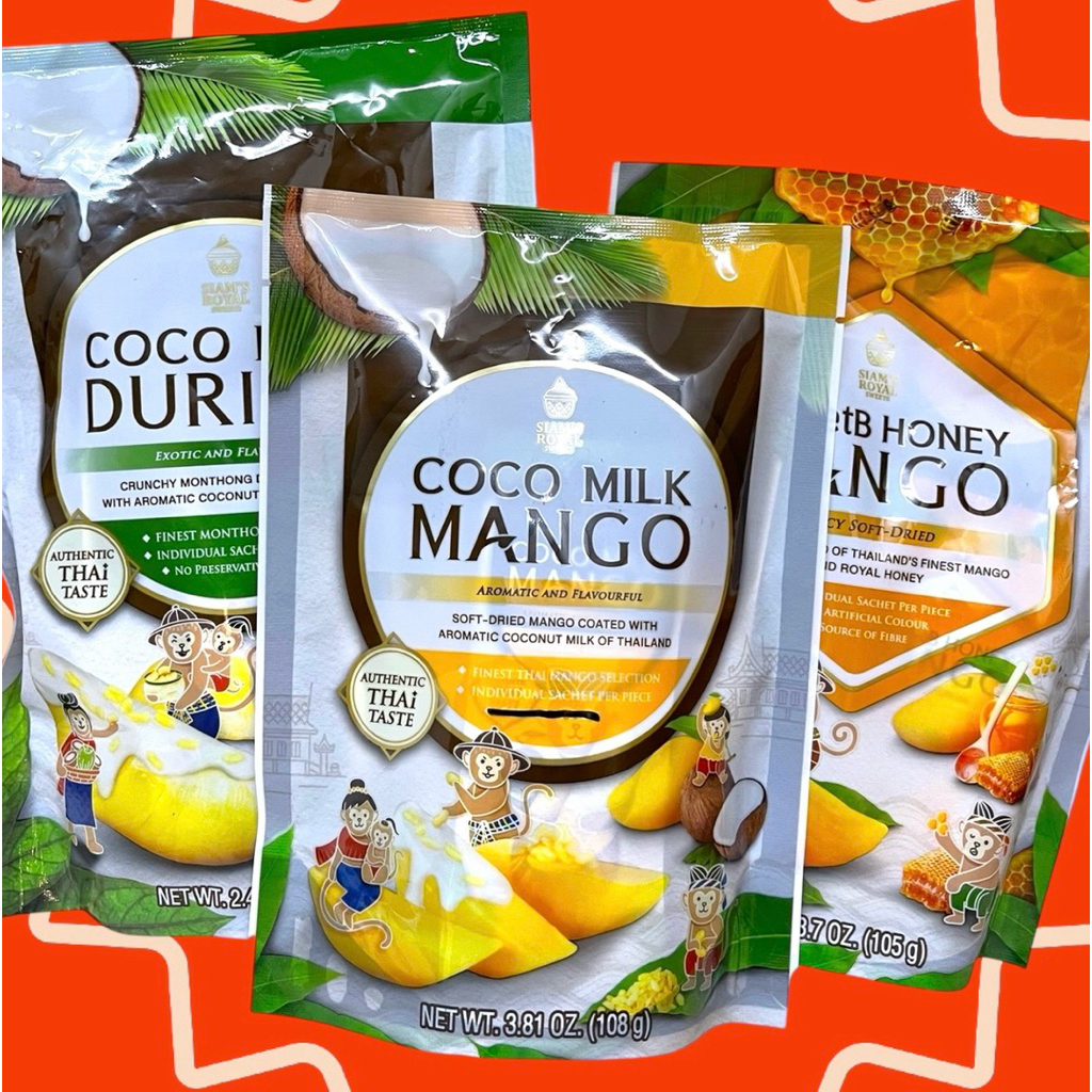 「免運」泰國Siam's Royal COCO暹羅皇家椰奶芒果乾108g 芒果乾 果香味十足 微微的酸甜 | 蝦皮購物