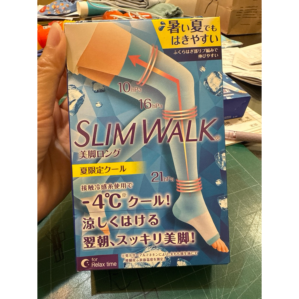 SLIMWALK夏季限定 日本製 超輕量 涼感美腿襪 接觸冷感-4度C 休足時間 | 蝦皮購物