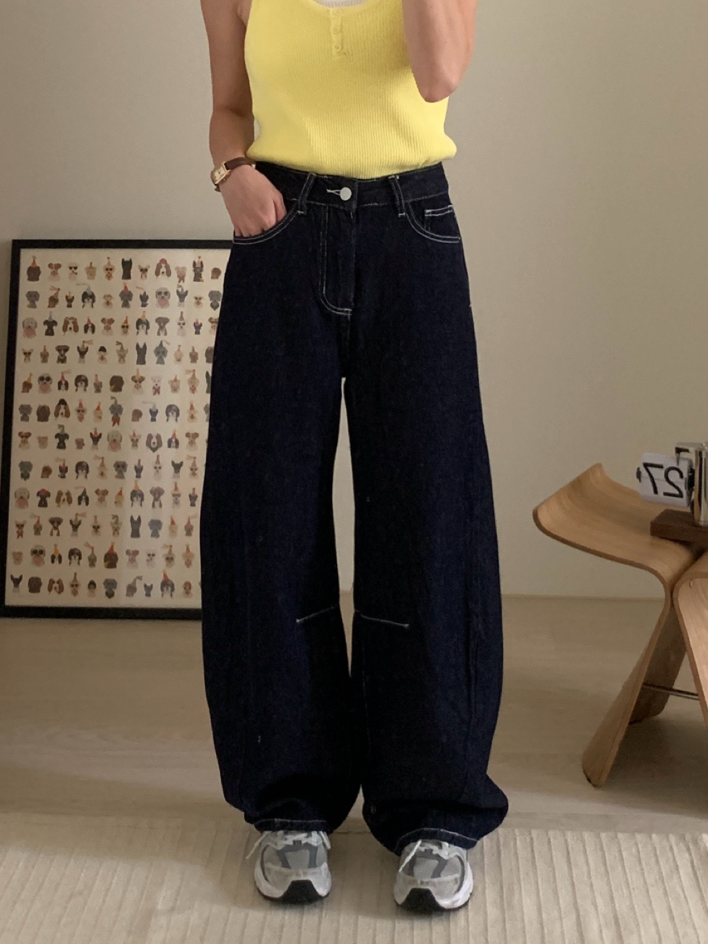 Mooyi-現貨｜薄料牛仔繭型褲(S) | 蝦皮購物