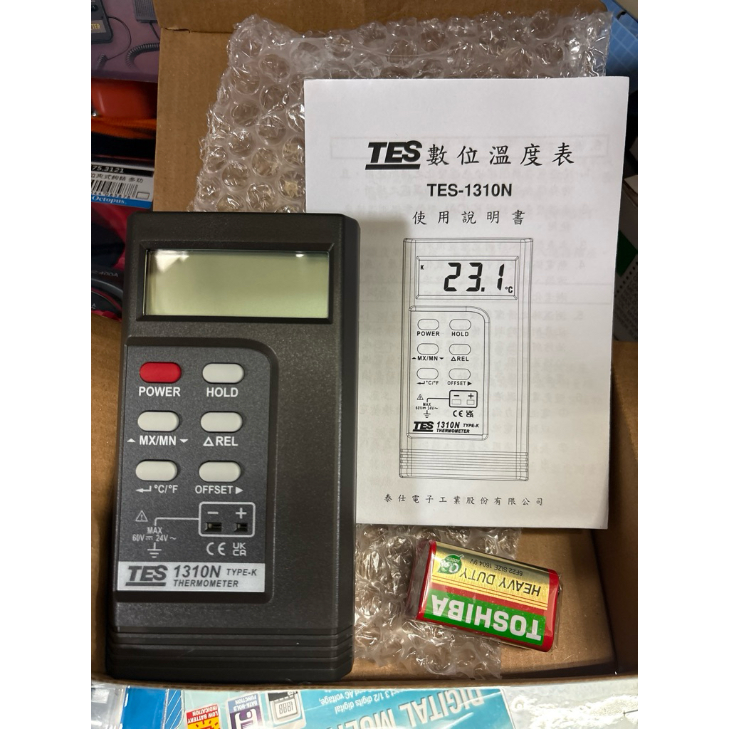 【TES-1310N】數位溫度錶｜K型熱電偶｜最高1300°C測量｜單輸入設計｜台灣泰仕公司貨 | 蝦皮購物