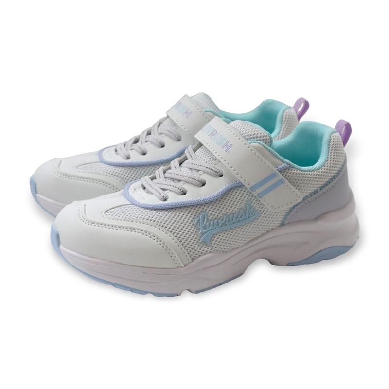 MoonStar LUVRUSH 運動鞋 童鞋 魔鬼氈 白/粉藍 LV12351 no652 | 蝦皮購物