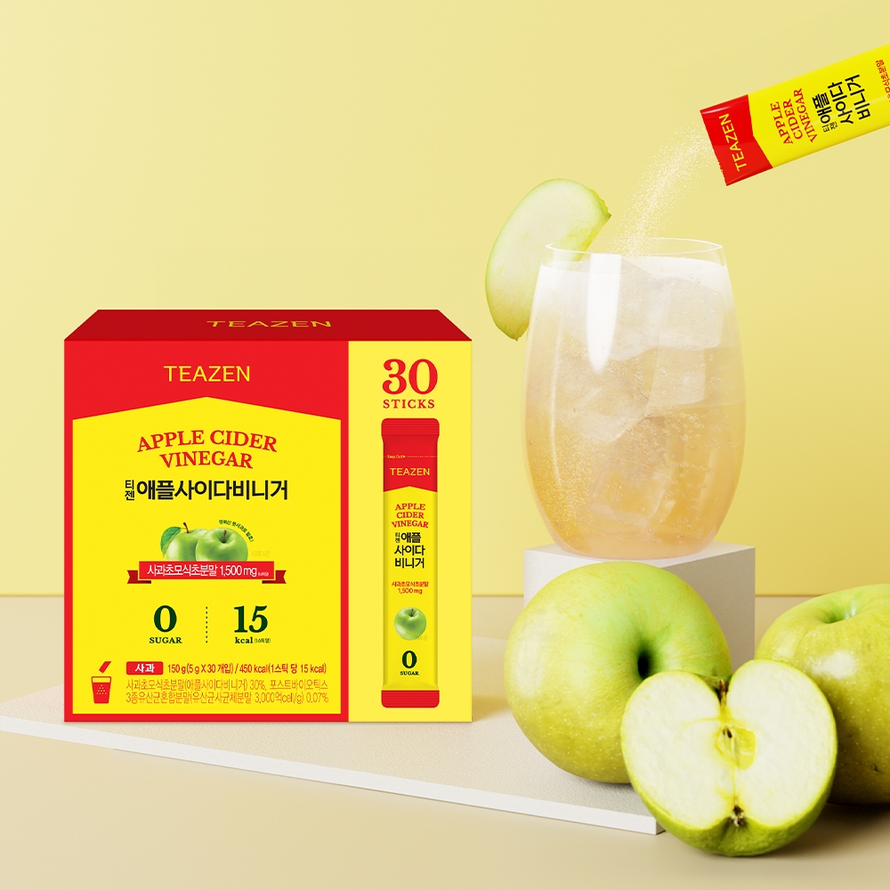 官方授權 韓國 TEAZEN 蘋果醋氣泡飲 5g * 30T | 蝦皮購物
