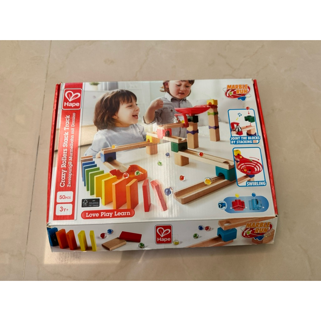 二手 Hape Crazy Rollers Stack Track 木製DIY彈珠軌道套裝 | 蝦皮購物