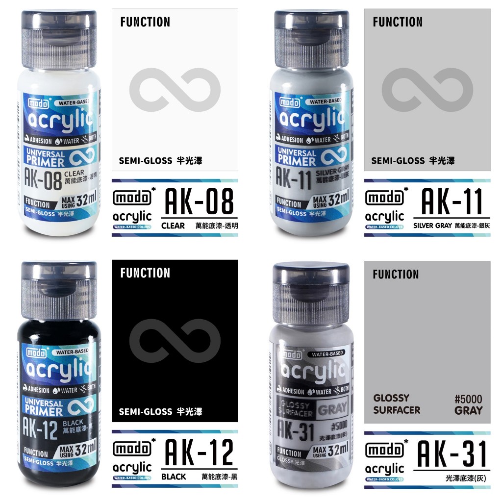 【高雄天利鄭姐】modo摩多 AK水性系列-助劑 32ml 萬能底漆 介質 增稠劑 金屬用下地底漆 水漆 | 蝦皮購物