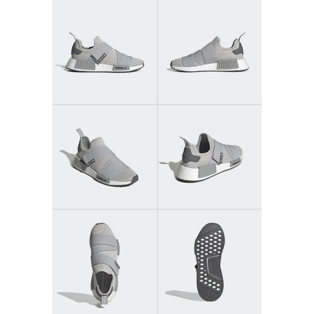 Adidas愛迪達NMD_R1 W strap 白灰款US7 24CM女版 運動鞋 慢跑鞋 休閒鞋 懶人鞋GW9470 | 蝦皮購物