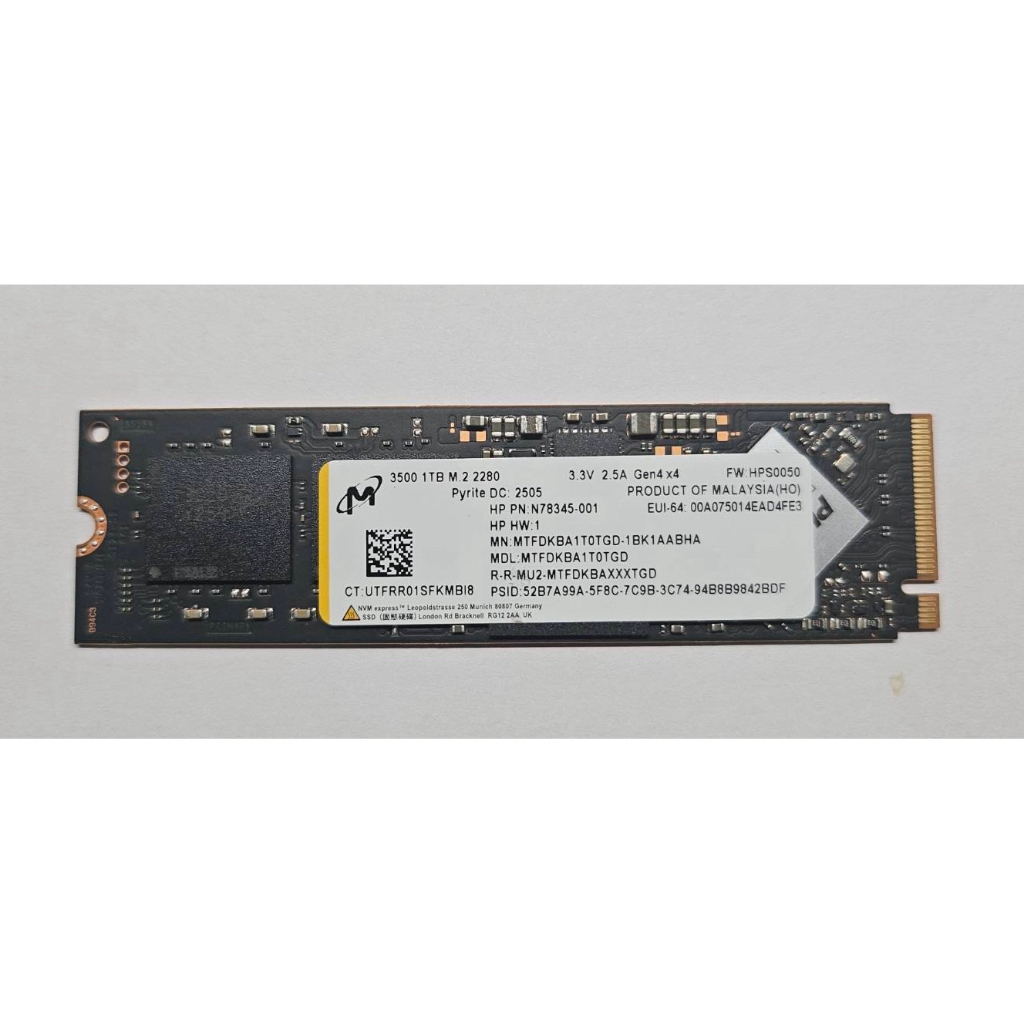 美光 Micron 3500 1TB M.2 PCIe Nvme 2280 SSD 全新 | 蝦皮購物